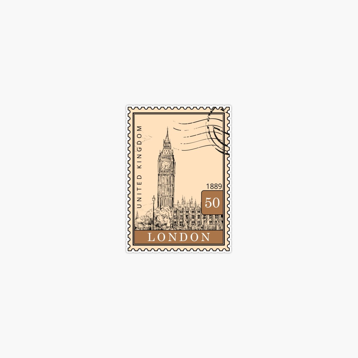 DOPASTICKER London Sketch United Kingdom Postages S Art Sticker, Phone ...