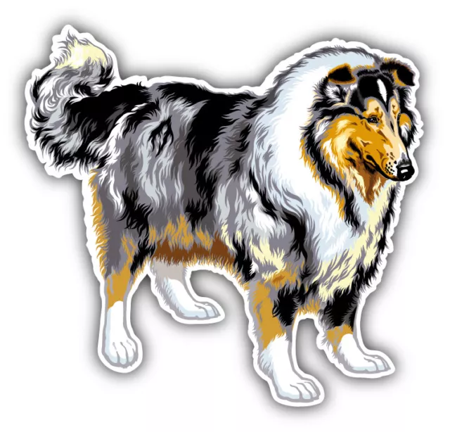 DOPASTICKER Long Haired Collie Dog Sticker Decal Phone Decal Water ...