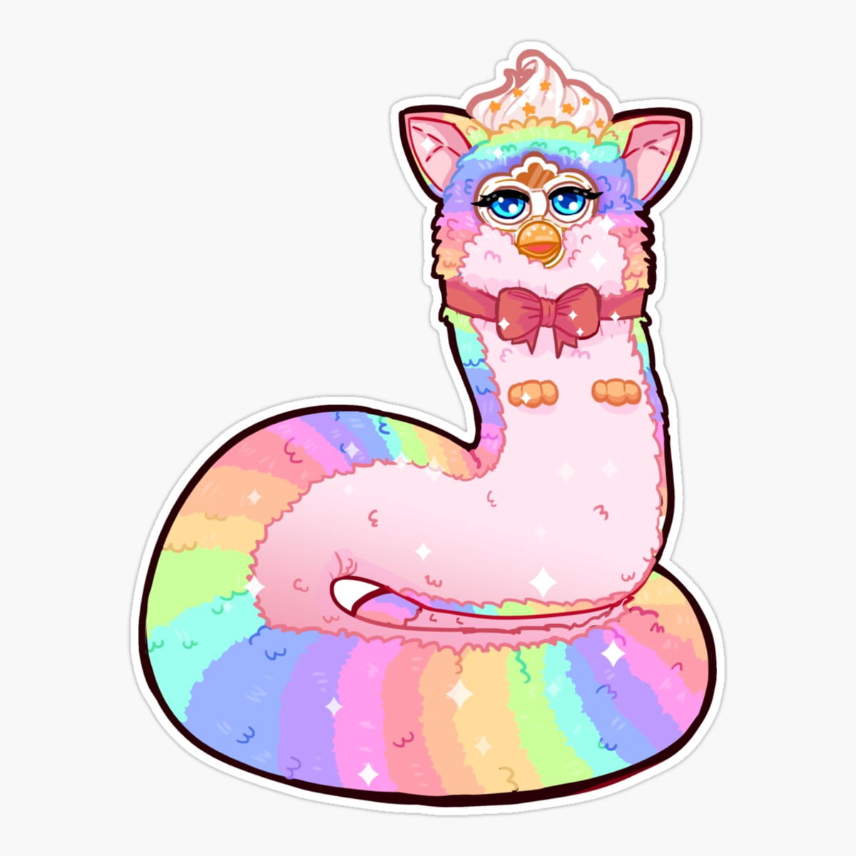 DOPASTICKER Long Rainbow Furby Sticker, Phone Sticker Car Stickers ...