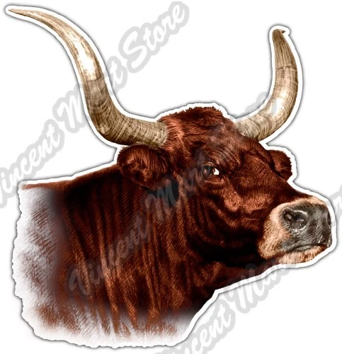 DOPASTICKER Longhorn Bull Cow Horns Farm Animal Rodeo Car Sticker Decal ...