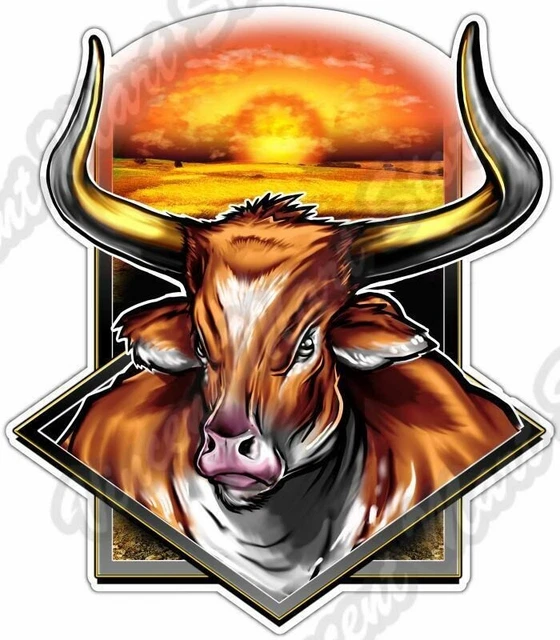 DOPASTICKER Longhorn Head Animal Texas Hunting Bull Car Sticker Decal ...
