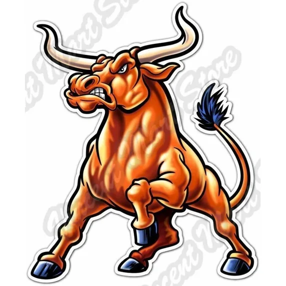 DOPASTICKER Longhorn Raging Bull Animal Farm Texas Car Sticker Decal ...