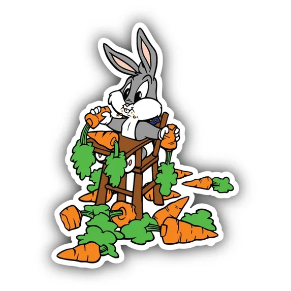 DOPASTICKER Looney Tunes Cartoon Bugs Bunny Carrot Sticker Decal Phone ...