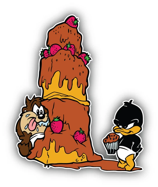 DOPASTICKER Looney Tunes Cartoon Cake Sticker Decal Phone Decal Water ...