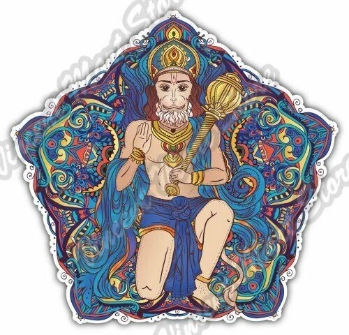 DOPASTICKER Lord Hanuman Happy Dussehra India Mandala Car Sticker Decal ...