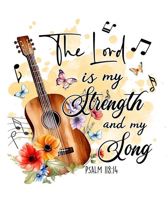 DOPASTICKER The Lord Is My Strength Sticker Christian Verse Jesus God ...