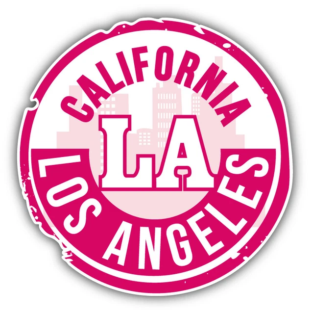 DOPASTICKER Los Angeles City Usa Grunge Rubber Car Sticker Phone Decal ...