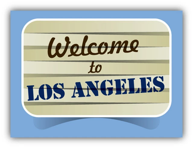 DOPASTICKER Los Angeles City Usa Welcome Label Car Sticker Phone Decal Water Bottle Stickers ...