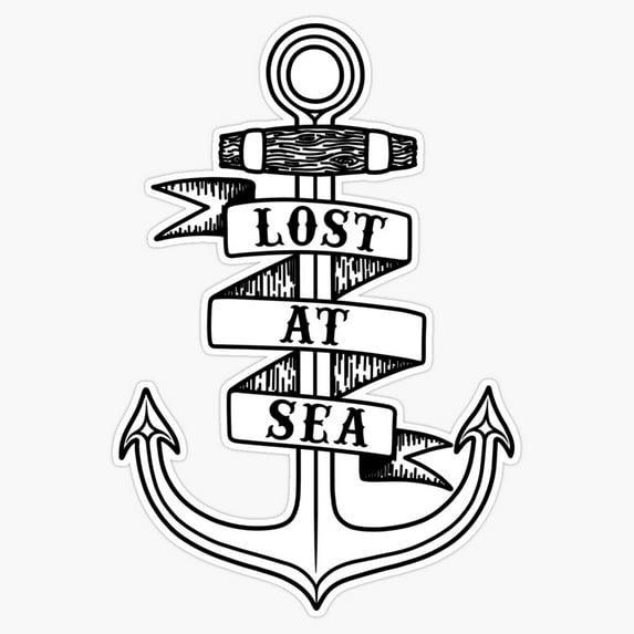 DOPASTICKER Lost At Sea Sticker, Phone Sticker Water Bottle Sticker Car ...