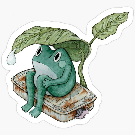 DOPASTICKER Lost In Thought Frog Sticker Phone Sticker, Latop Sticker ...