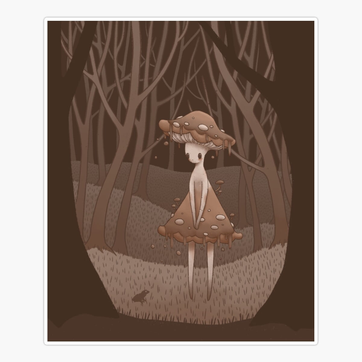 DOPASTICKER Lost Mushroom Girl Sticker, Phone Sticker Car Stickers ...