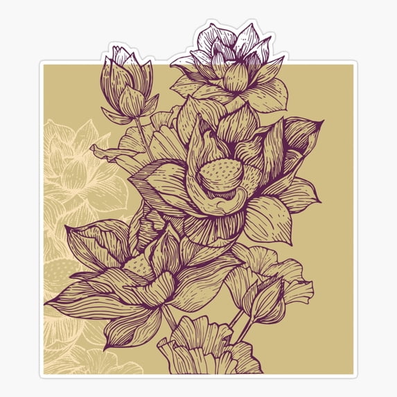 DOPASTICKER Lotus Flower Colors Sticker, Phone Sticker Water Bottle ...