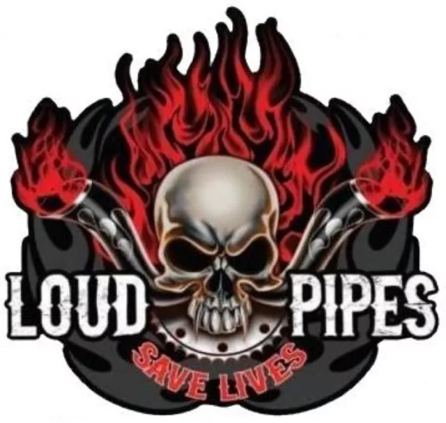 DOPASTICKER Loud Pipes Save Lives With Skull Sticker Laptop Sticker ...