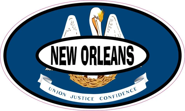 DOPASTICKER Louisiana Flag Oval Orleans Sticker Phone Sticker, Latop ...