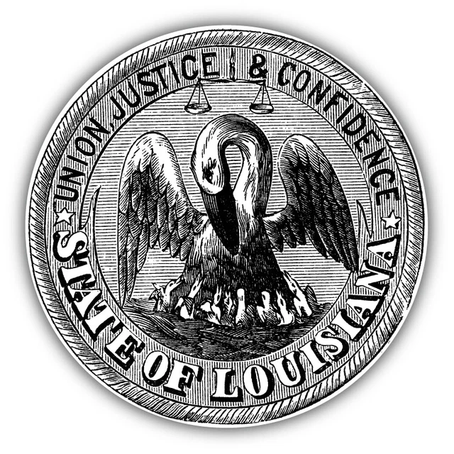 DOPASTICKER Louisiana Retro Usa Seal Car Sticker Phone Decal Water ...