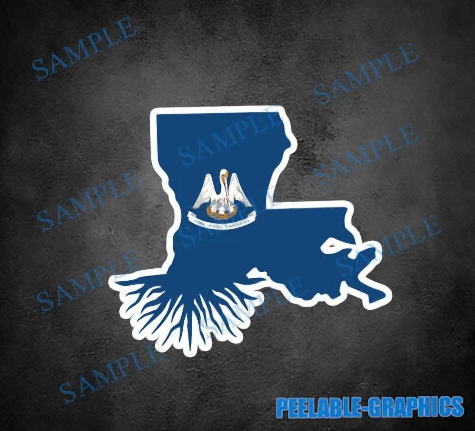 DOPASTICKER Louisiana State Flag Roots Grown Sticker Toolbox Sticker ...