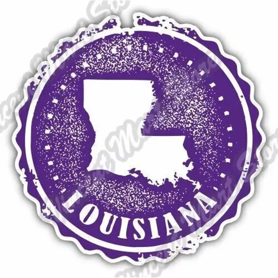 DOPASTICKER Louisiana State Map Usa Grunge Car Sticker Decal Phone ...