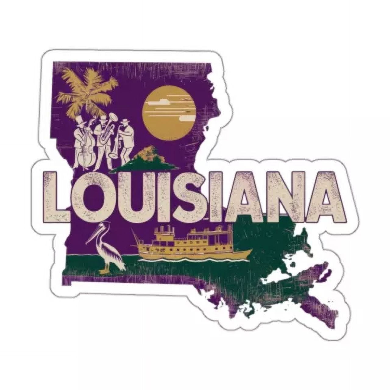 DOPASTICKER Louisiana State Outline Design United States Of America ...