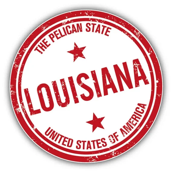 DOPASTICKER Louisiana Usa State Grunge Rubber Car Sticker Phone Decal ...