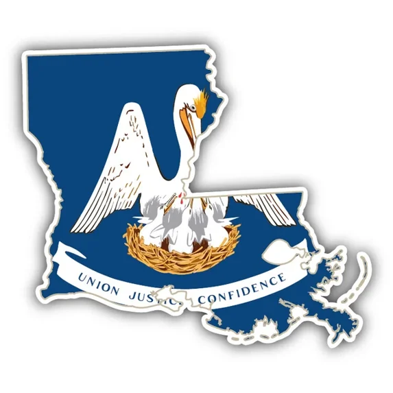 DOPASTICKER Louisiana Usa State Map Flag Car Sticker Phone Decal Water ...