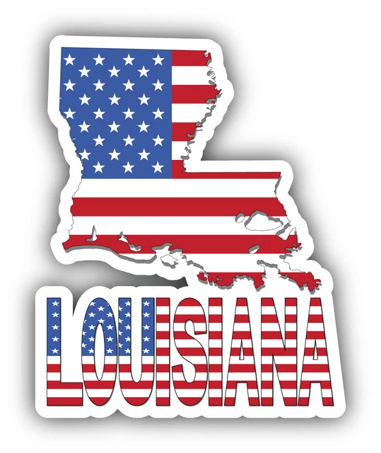 DOPASTICKER Louisiana Usa State Map Flag Sticker Car Phone Decal Water ...