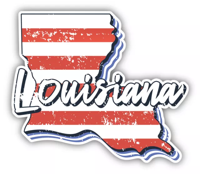 DOPASTICKER Louisiana Usa State Map Flag Sticker Phone Decal Water ...