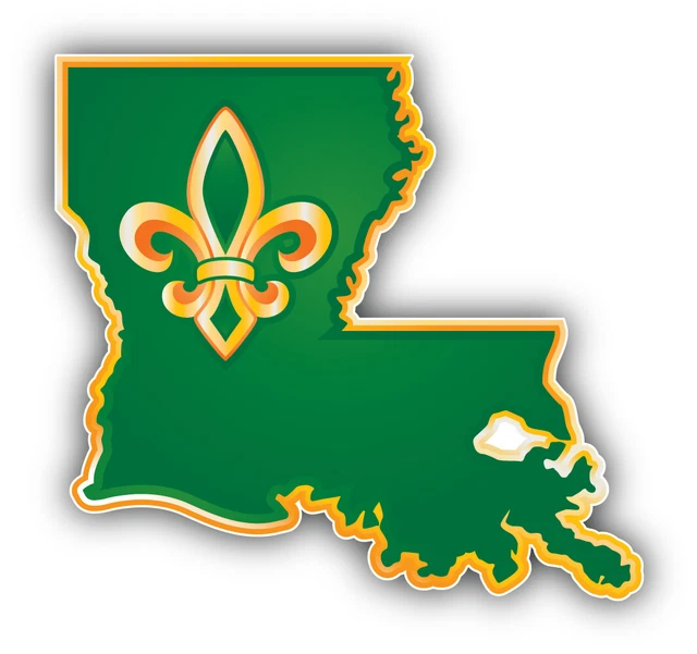 DOPASTICKER Louisiana Usa State Map Sticker Car Phone Decal Water ...
