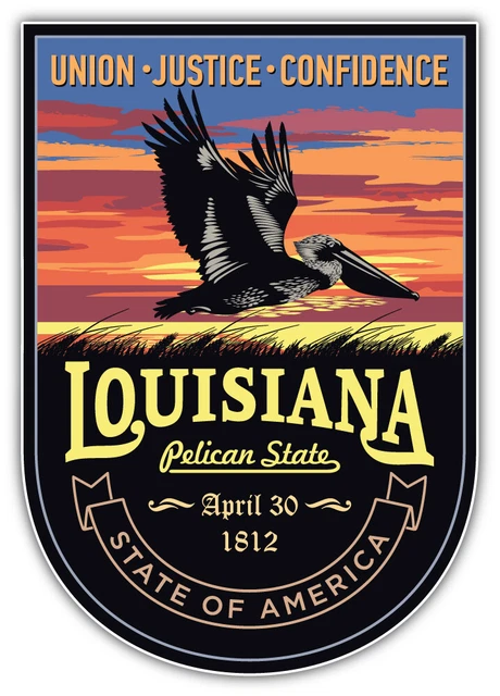 DOPASTICKER Louisiana Usa State Retro Badge Car Sticker Phone Water ...