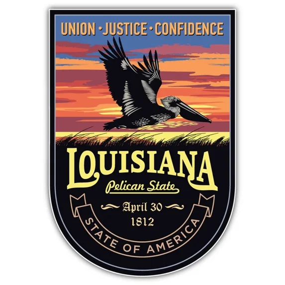 DOPASTICKER Louisiana Usa State Retro Badge Car Sticker Phone Water ...