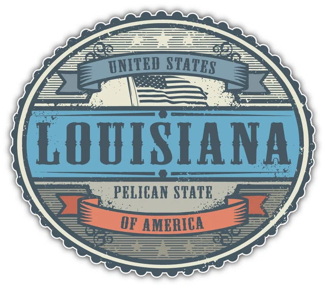 DOPASTICKER Louisiana Usa State Retro Vintage Emblem Car Sticker Phone ...