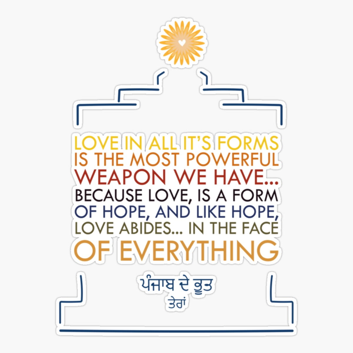 DOPASTICKER Love Abides Thirteen Thasmin Punjab Quote Police Box ...