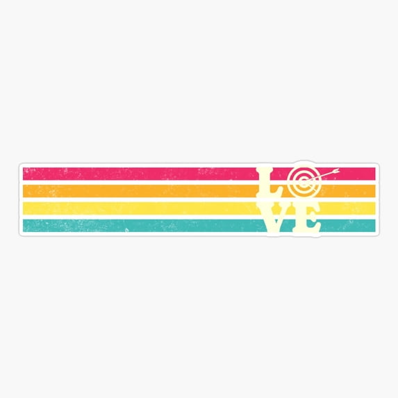 DOPASTICKER Love Archery Colorul Stripes Sticker, Phone Sticker Car ...