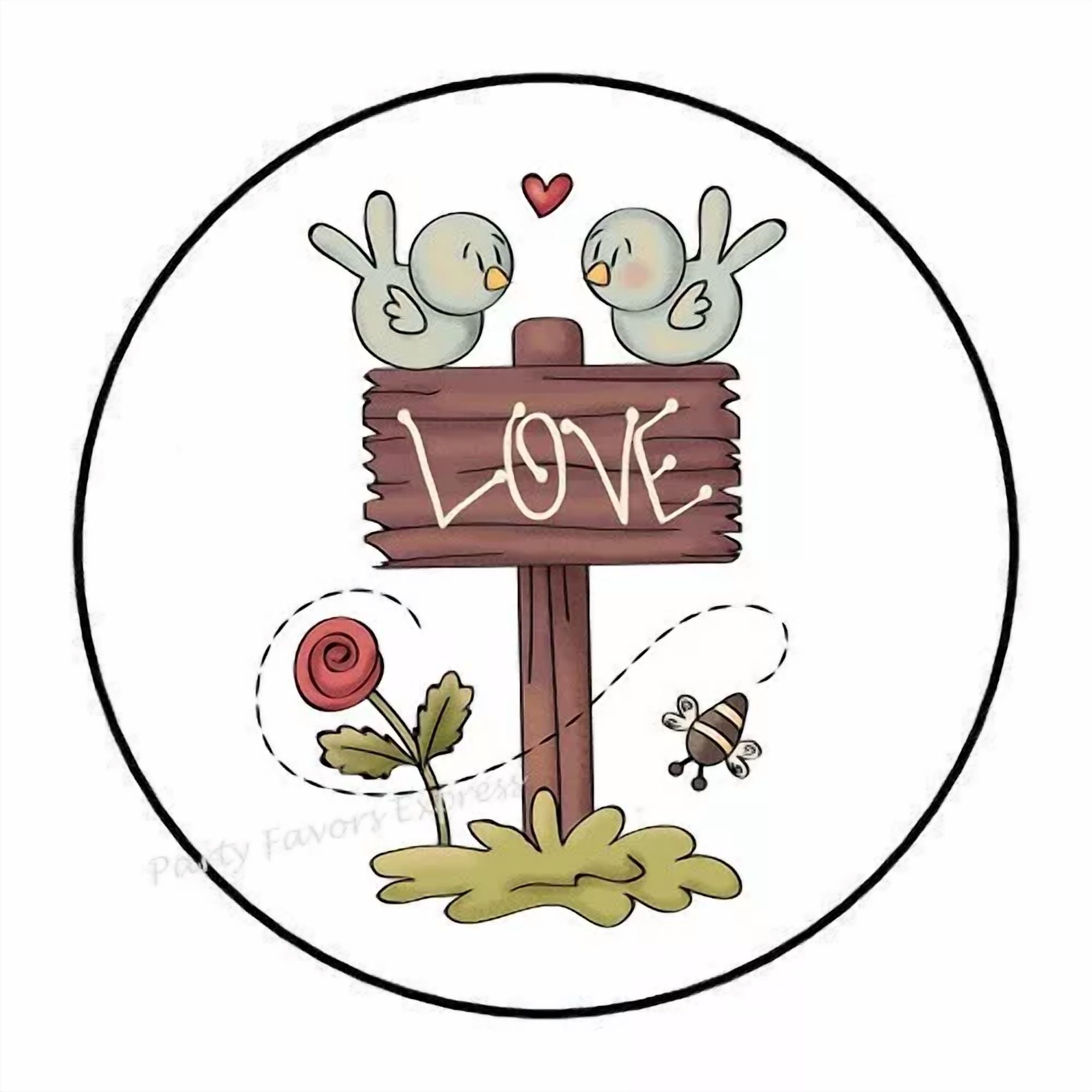 DOPASTICKER Love Birds Sign Love Day Decorative Laptop, Phone Stickers ...