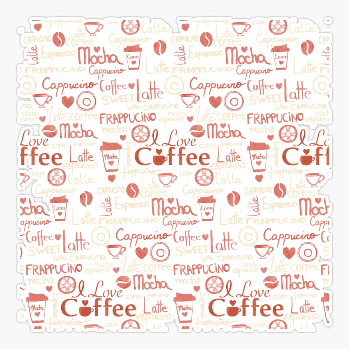 DOPASTICKER Love Coffee Sticker, Phone Sticker Water Bottle Sticker Car ...