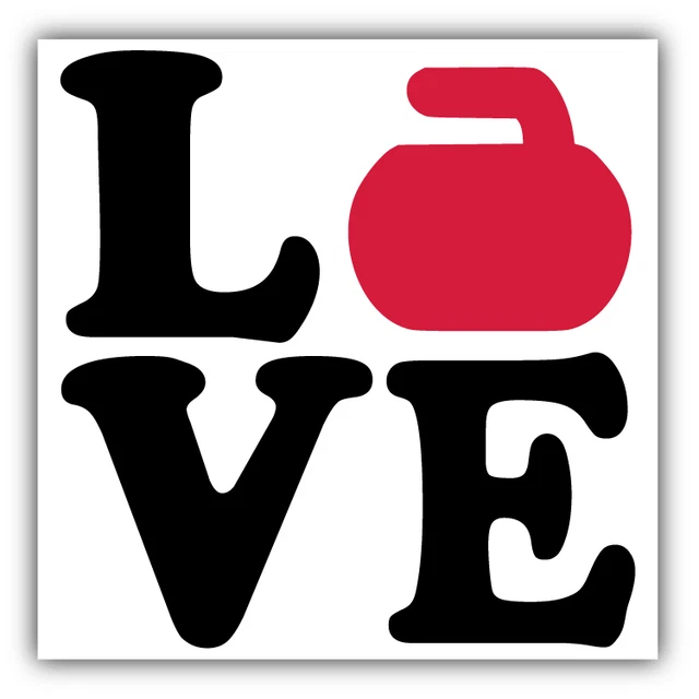 DOPASTICKER Love Curling Sport Sticker Decal Phone Decal Water Bottle ...