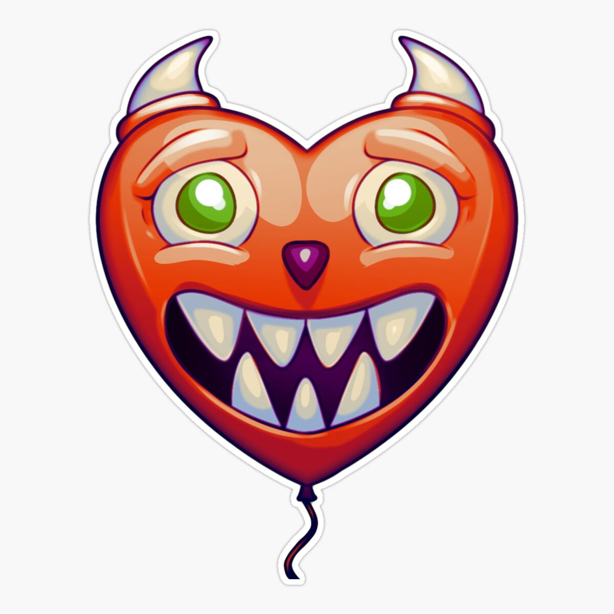DOPASTICKER Love Demon Balloon Transparent Sticker, Phone Sticker Car ...