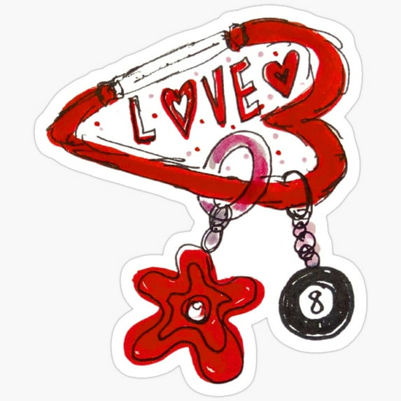 DOPASTICKER Love Eight Ball Keychain Sticker Phone Sticker, Latop ...