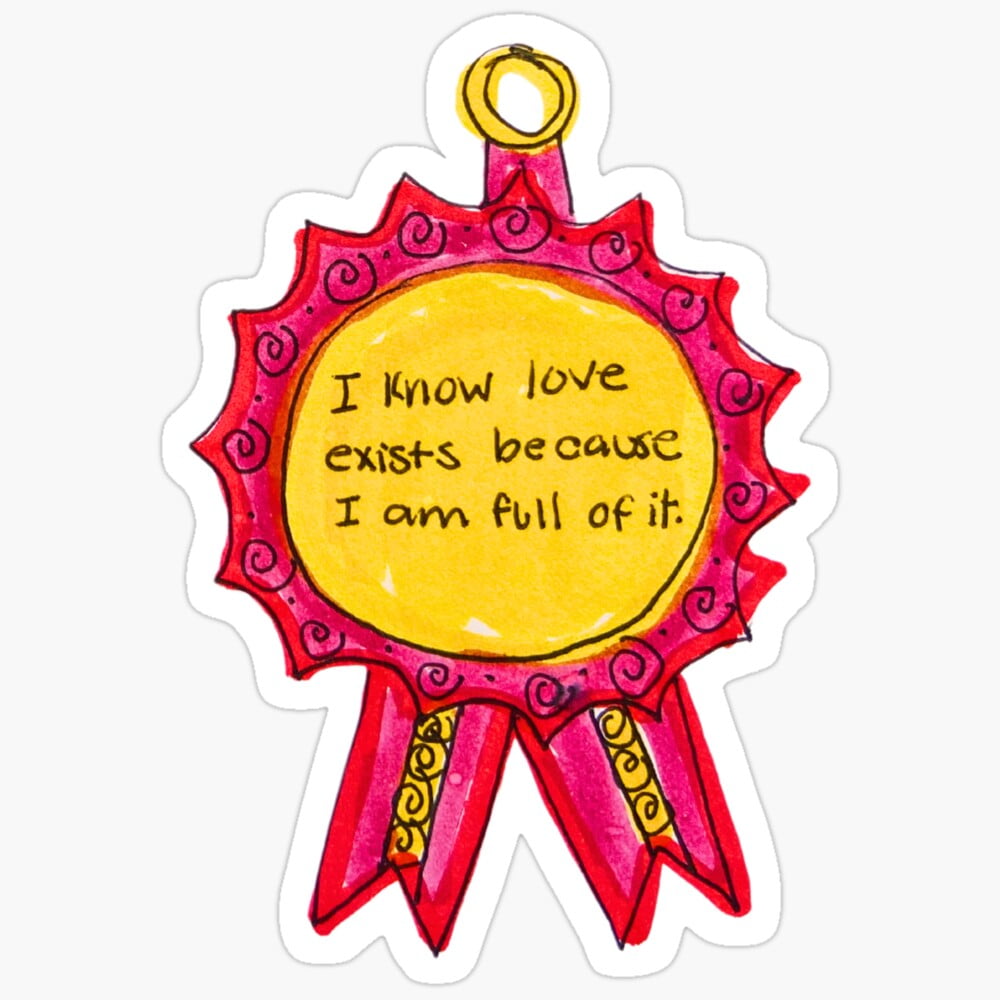 DOPASTICKER Love Exists Ribbon Sticker Phone Sticker, Latop Sticker ...