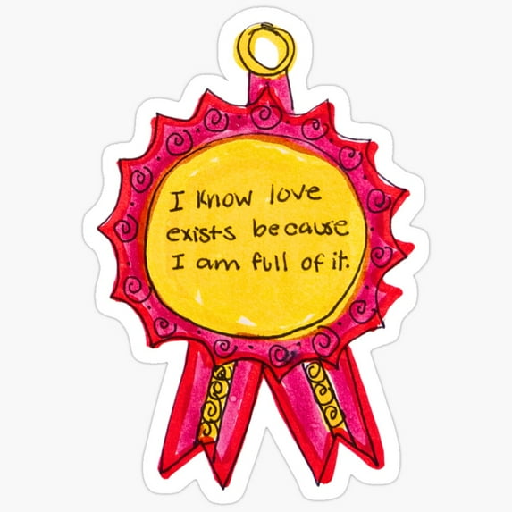DOPASTICKER Love Exists Ribbon Sticker Phone Sticker, Latop Sticker ...