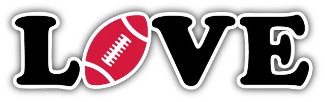 DOPASTICKER Love Football Sticker Decal Phone Decal Water Bottle ...