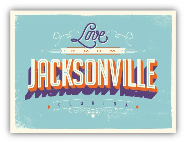 DOPASTICKER Love From Jacksonville Florida Usa Vintage Sticker Phone ...