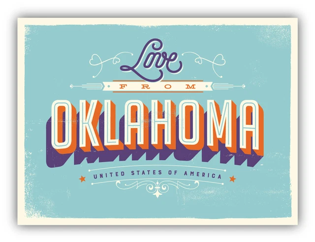 DOPASTICKER Love From Oklahoma Usa Vintage Sticker Phone Decal Water ...