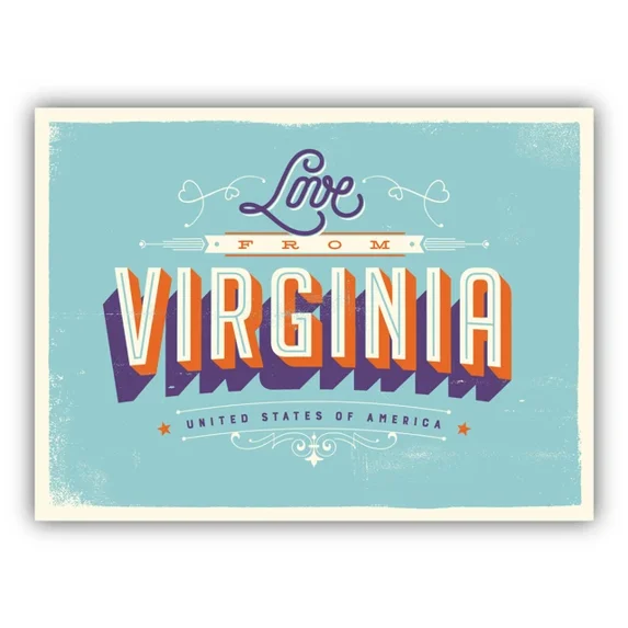 DOPASTICKER Love From Virginia Usa Vintage Sticker Phone Decal Water ...