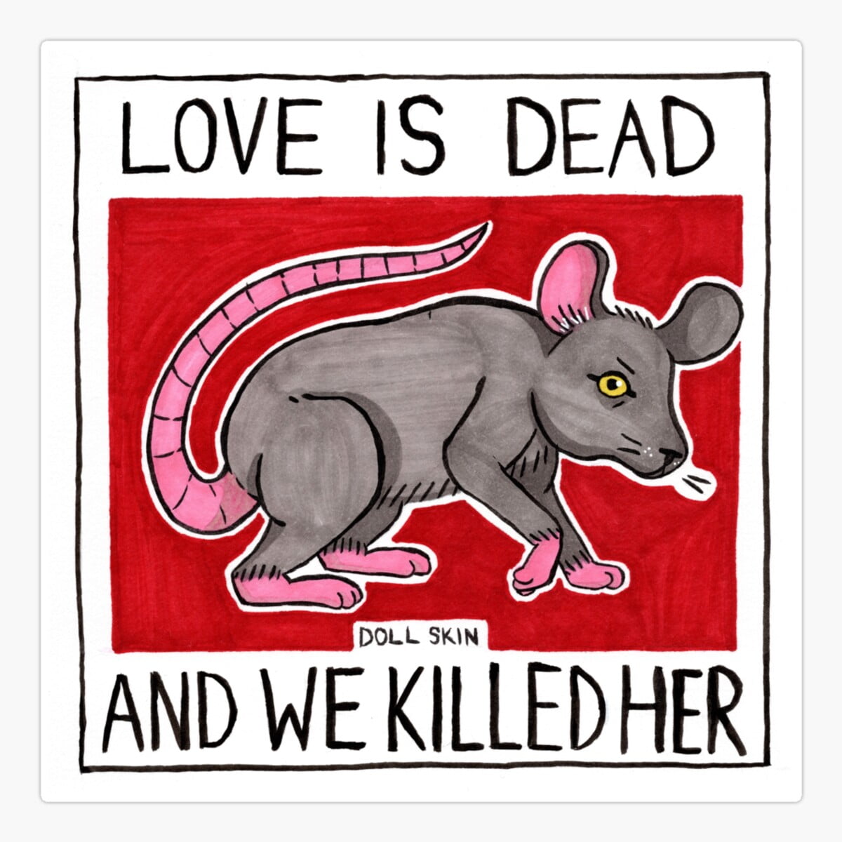 DOPASTICKER Love Is Dead And We Kil.Led Her Sticker, Phone Sticker Car ...