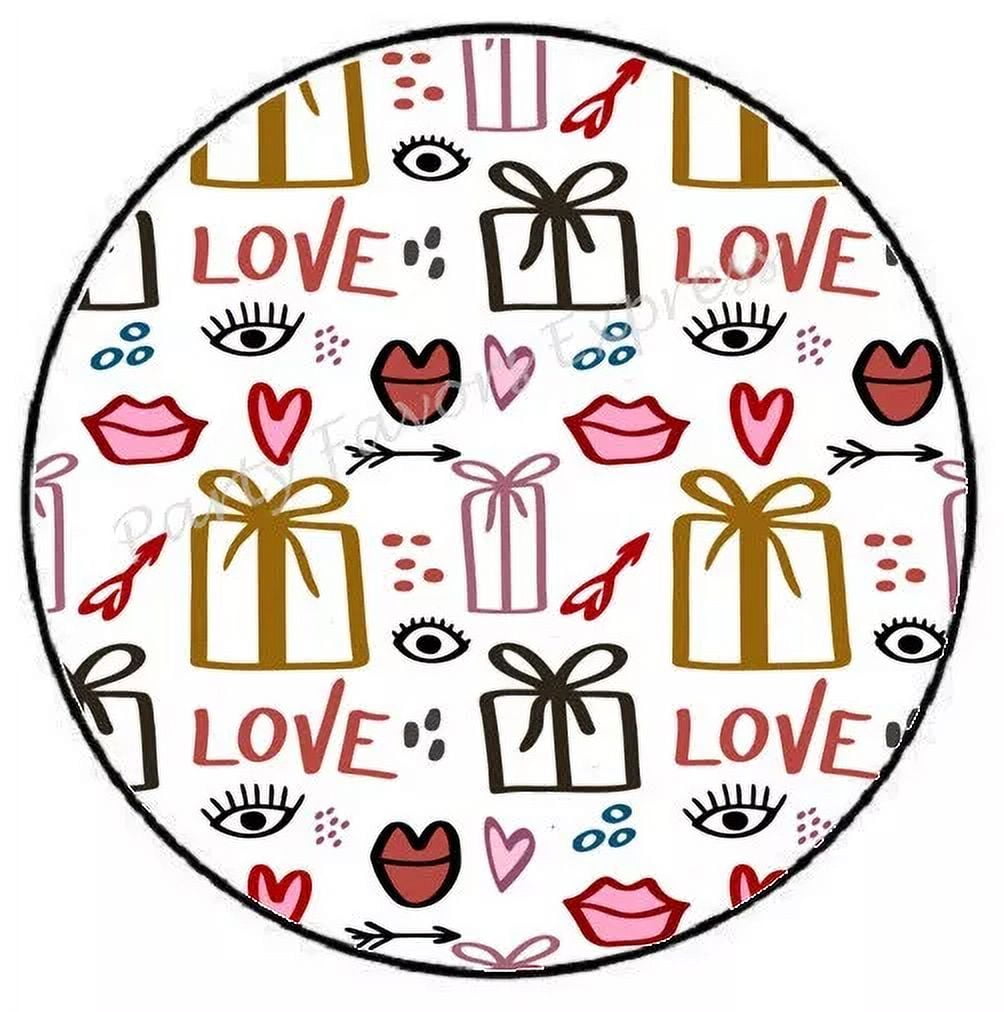 DOPASTICKER Love Lips Love Day Stickers Favors Gift You - Decorate ...