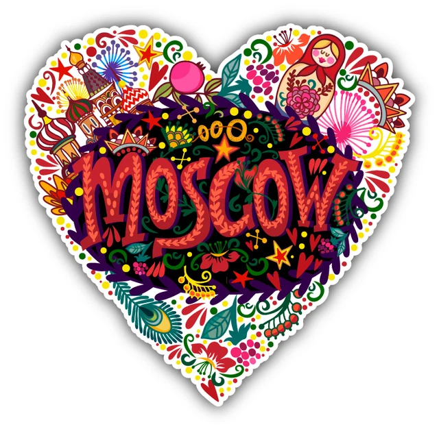 DOPASTICKER Love Moscow City Russia Heart Sticker Decal Phone Decal ...