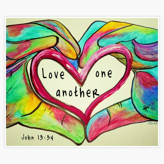 DOPASTICKER Love One Another John 13 34 Sticker, Phone Sticker Car ...