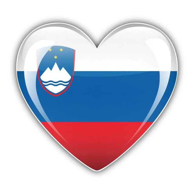 DOPASTICKER Love Slovenia Heart World Flag Car Sticker Phone Decal ...