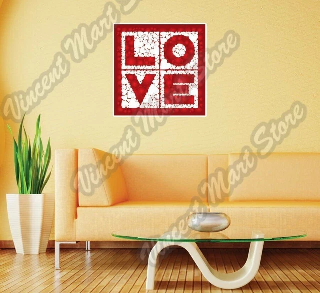 DOPASTICKER Love Squares Heart Inscription Peace Wall Sticker Room ...