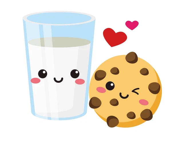 DOPASTICKER Love Sticker Milk With Cookies Snack Food Together Perfect ...